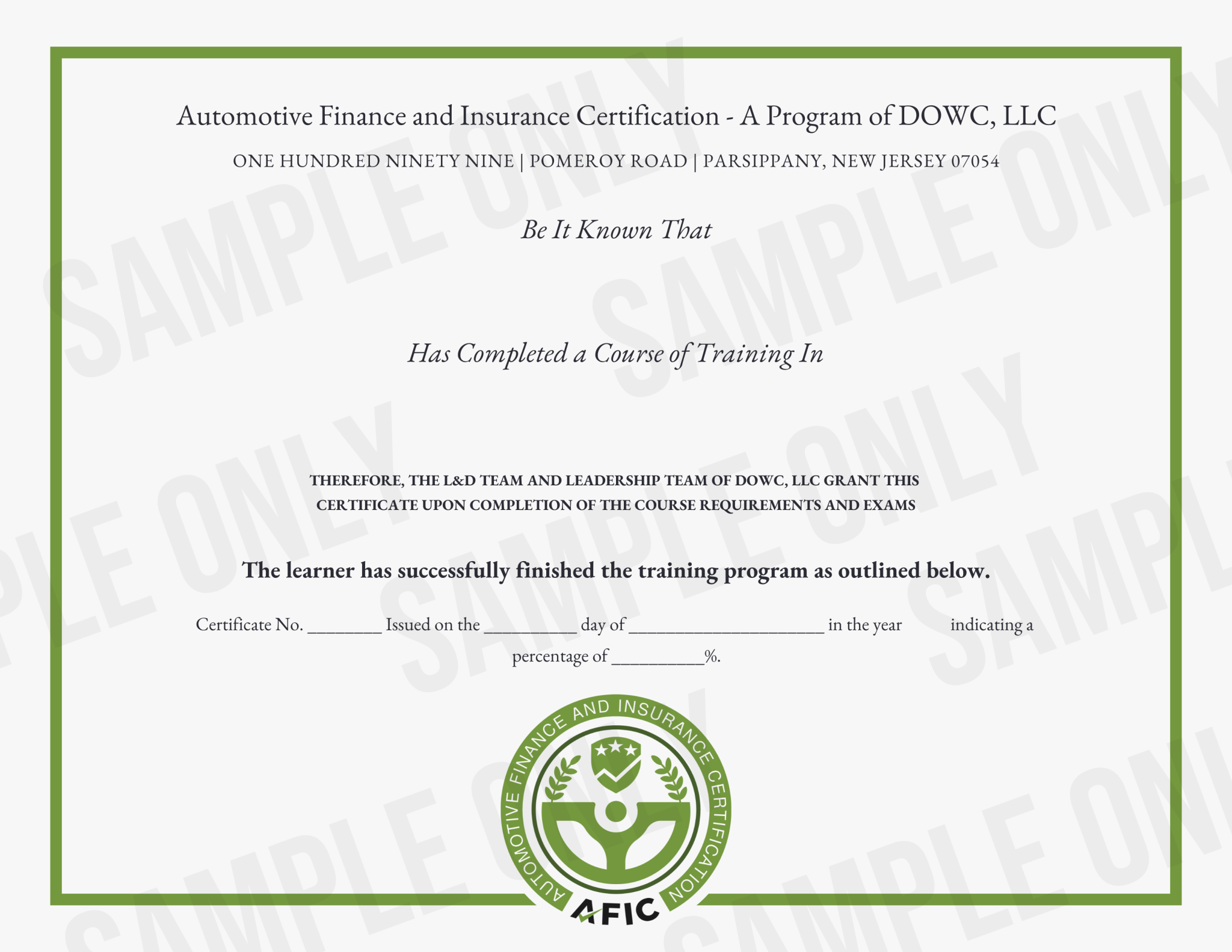 Online Learning – AFIC